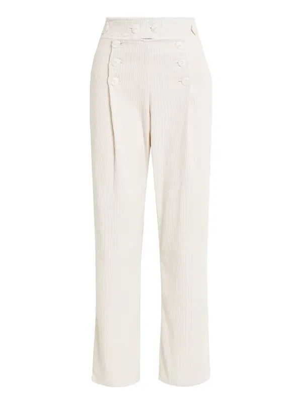 THE LINE BY K Pleated Cotton-corduroy Pants - Ivory