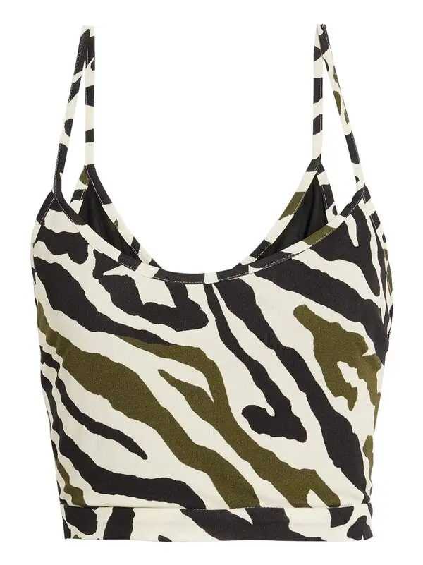 Dundas Zebra-print Crepe Tank - Ecru