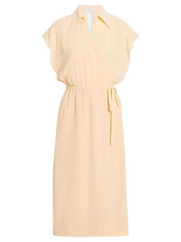 Equipment Karina Washed-silk Midi Wrap Dress - Pastel Orange