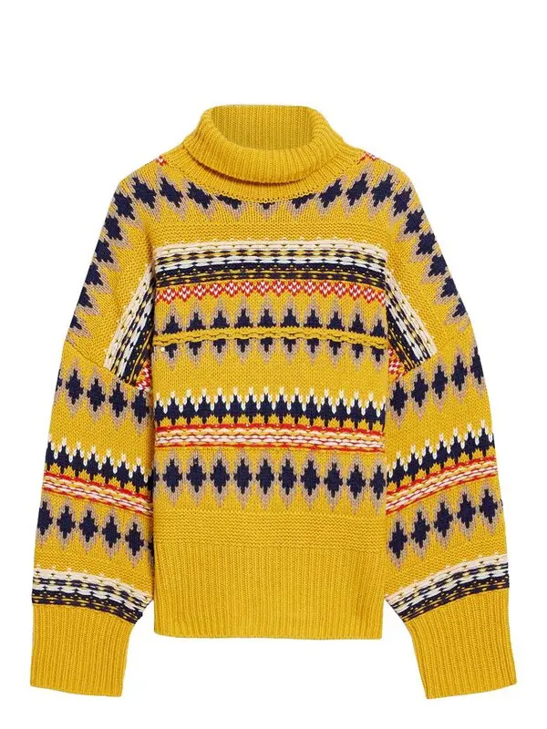 Rag & Bone Willow Fair Isle Wool Turtleneck Sweater - Yellow