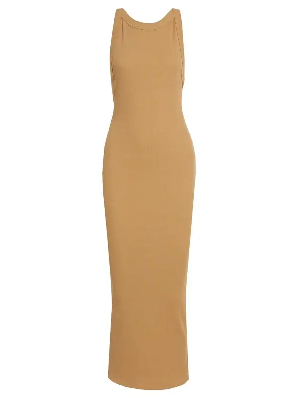 THE LINE BY K Ribbed Stretch-cotton Jersey Maxi Dress - Camel