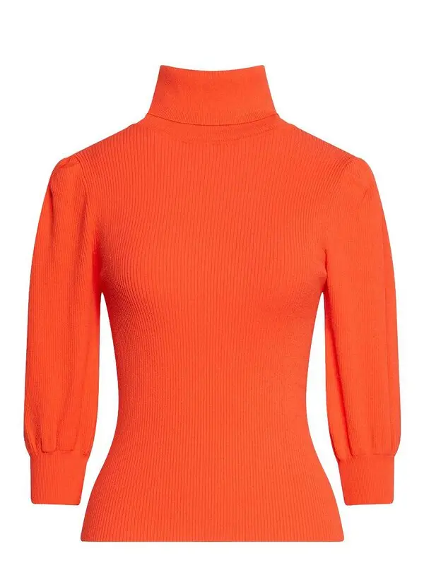 Autumn Cashmere Ribbed Bouclé-knit Turtleneck Sweater - Bright Orange