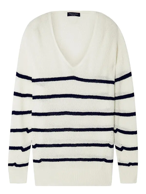 Rag & Bone Soleil Striped Cotton-blend Sweater - Ivory