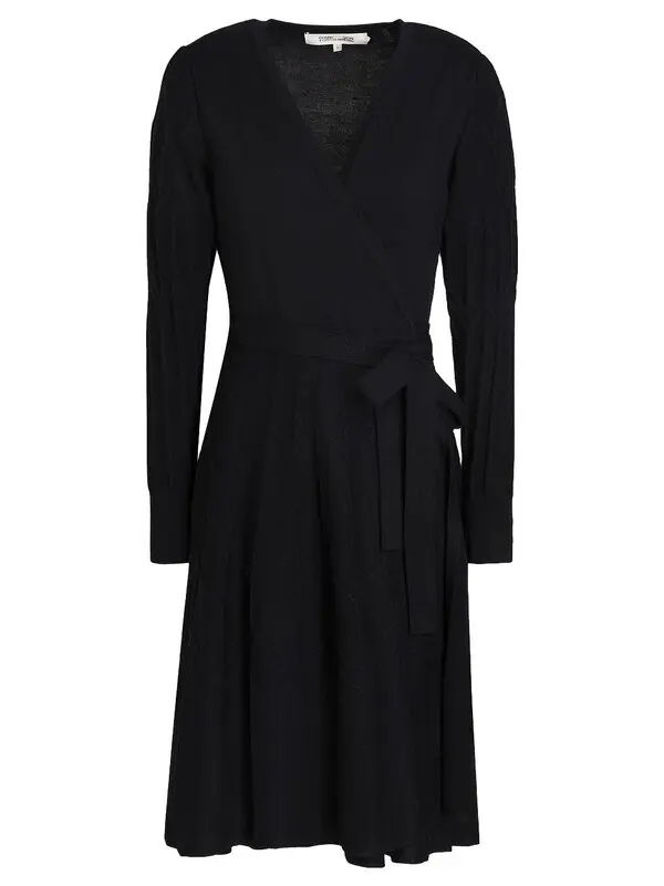Diane Von Furstenberg Kaja Jacquardknit Wrap Dress - Black