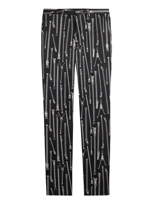 Moschino Slim-fit Jacquard Trousers - Black