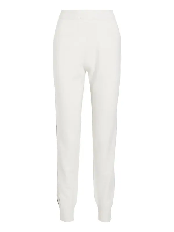 Fabiana Filippi Merino Wool, Silk And Cashmere-blend Track Pants - Ivory