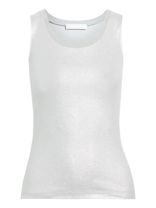 Fabiana Filippi Metallic Cotton-blend Tank - Silver