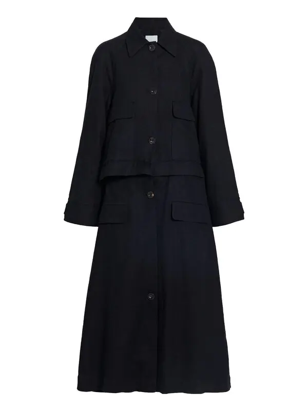 Rosetta Getty Convertible Ramie-twill Coat - Black