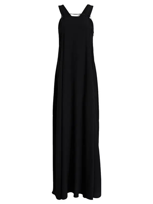 Victoria Beckham Satin-trimmed Silk Crepe De Chine Maxi Dress - Black