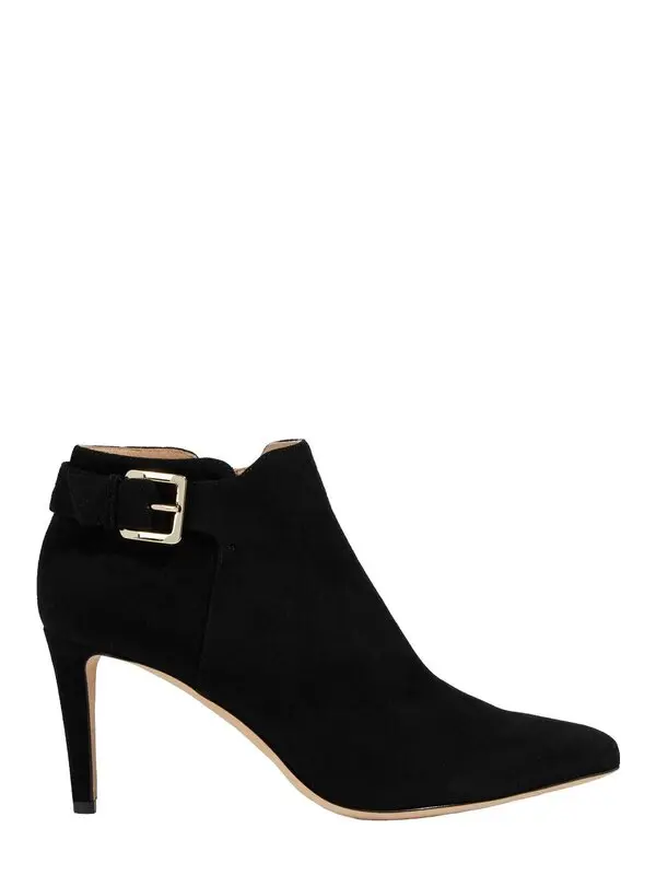 SERGIO ROSSI Buckled Suede Ankle Boots - Black