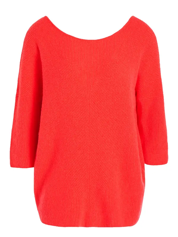 Maje Ribbed Cashmere Sweater - Coral