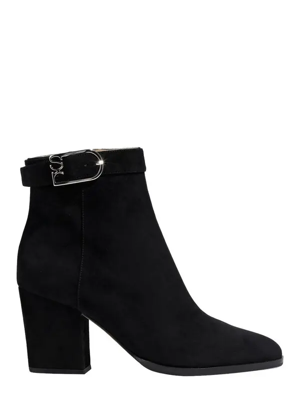 SERGIO ROSSI Buckled Suede Ankle Boots - Black