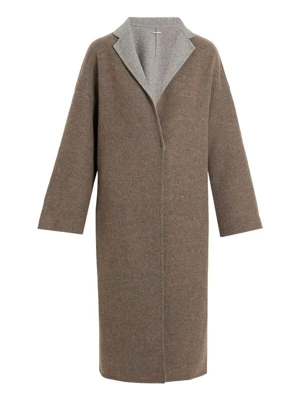 Fabiana Filippi Reversible Brushed Wool-blend Twill Coat - Light Brown