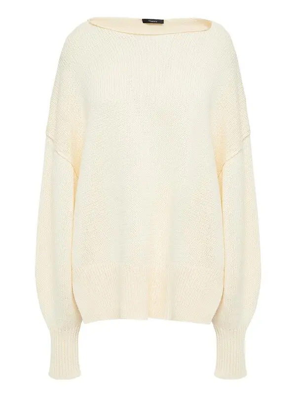 Theory Mercer Cotton Sweater - Ecru