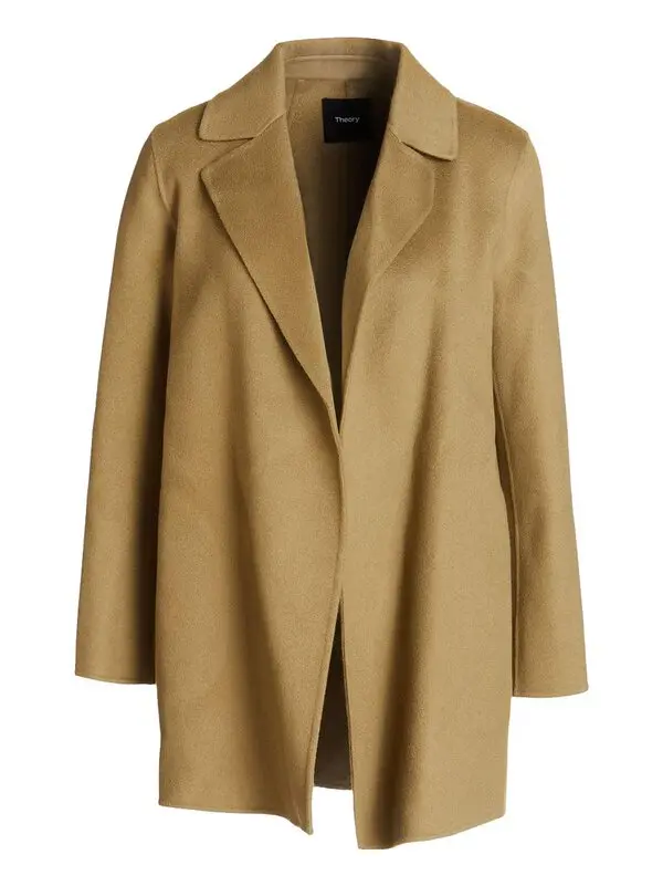 Theory Clairene Wool And Cashmere-blend Felt Coat - Sage Green