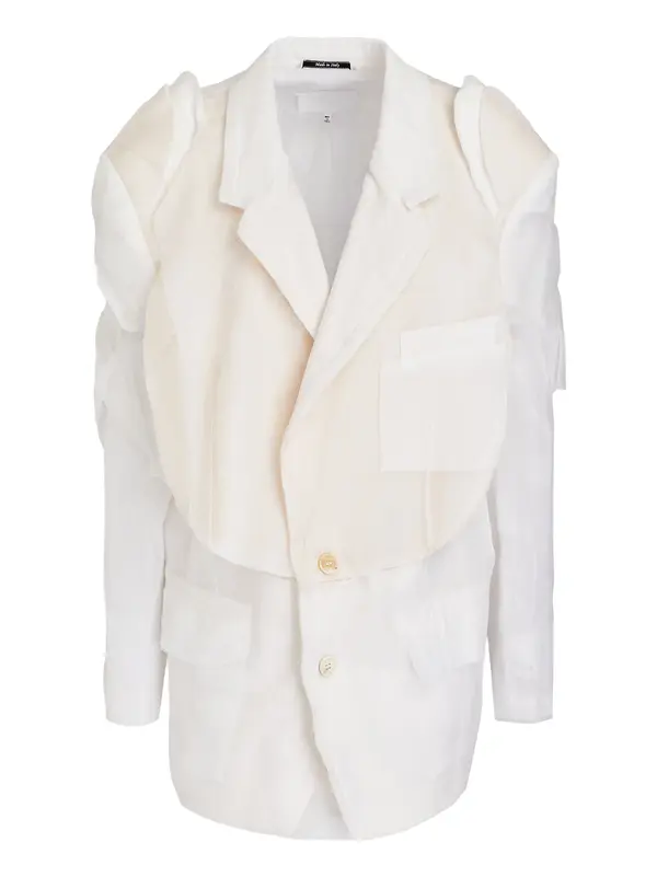 MAISON MARGIELA Layered Silk-georgette Blazer - Ivory