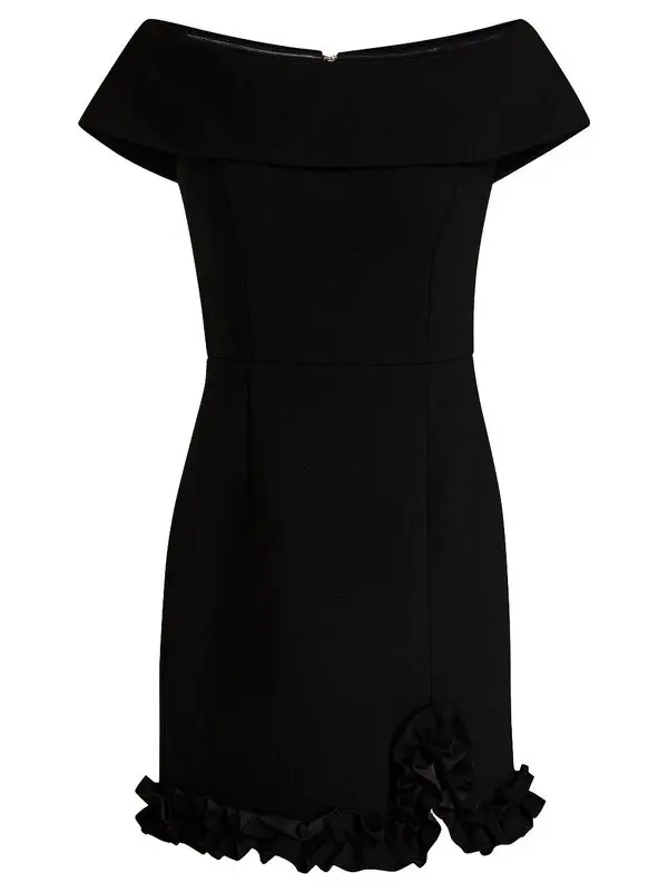 Rebecca Vallance Amina Ruffled Mini Dress - Black