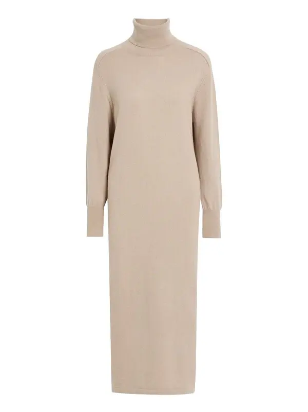 Arch4 Lily Cashmere Turtleneck Midi Dress - Neutral