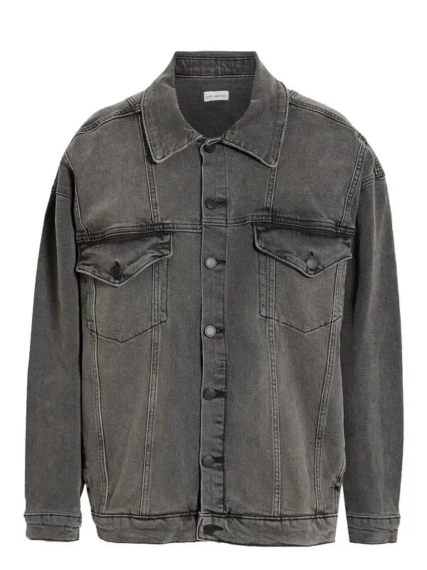 Good American Oversized Denim Trucker Jacket - Charcoal
