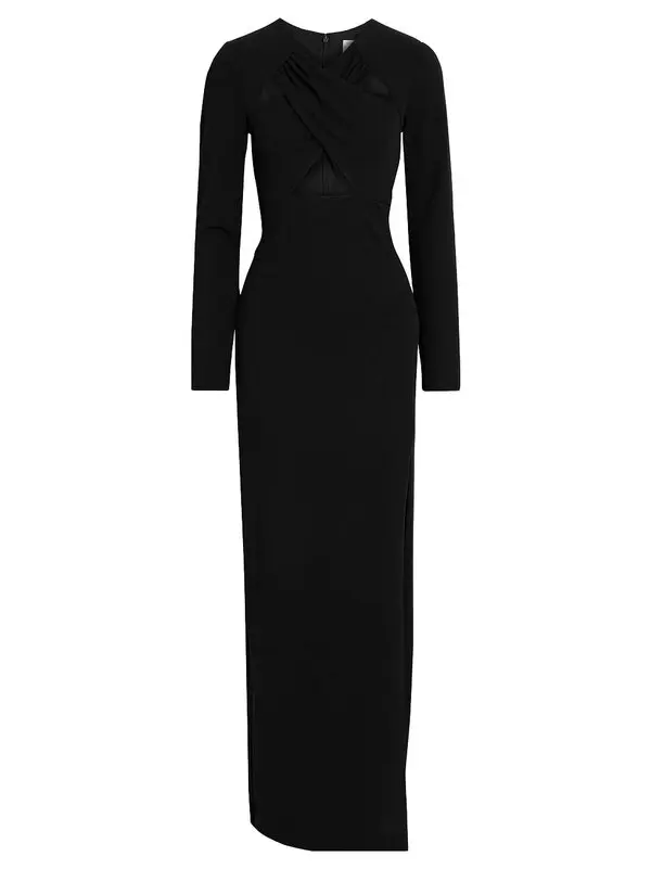 One33 Social Cutout Crepe Gown - Black