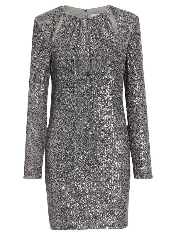 One33 Social Cutout Sequined Mini Dress - Gunmetal
