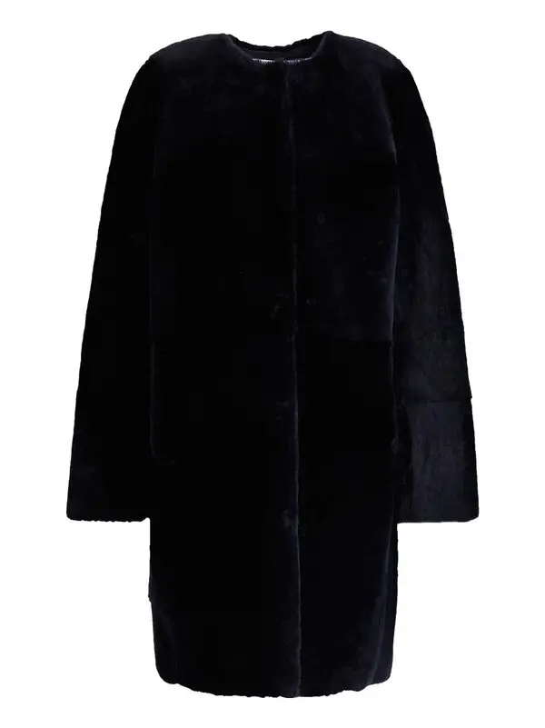 YVES SALOMON Shearling Coat - Navy