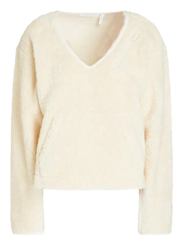 Helmut Lang Cotton-blend Fleece Sweater - Cream