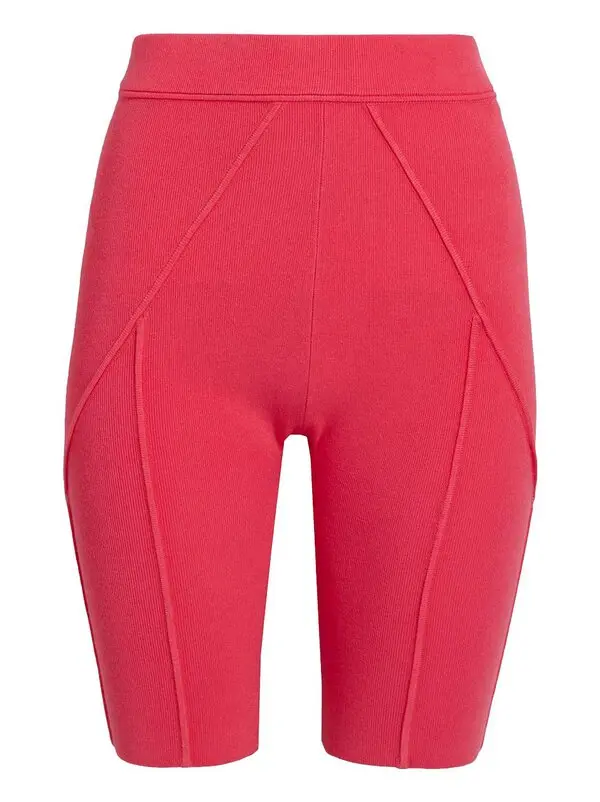 Helmut Lang Ribbed-knit High-rise Shorts - Fuchsia