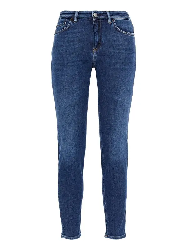 Acne Studios Peg Cropped High-rise Skinny Jeans - Mid Denim