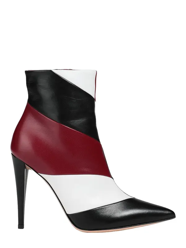 GIANVITO ROSSI Hadley Colorblock Leather Ankle Boots - Claret