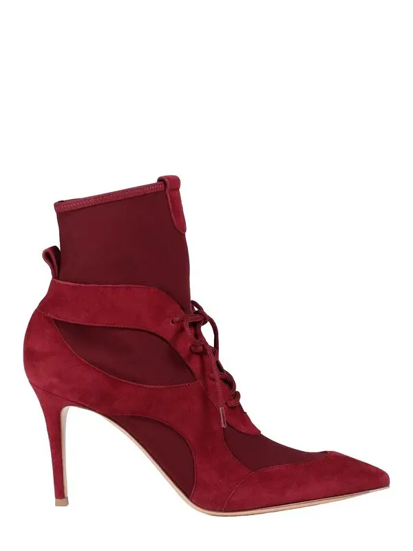 GIANVITO ROSSI Jenna Suede-paneled Stretch-knit Sock Boots - Brick