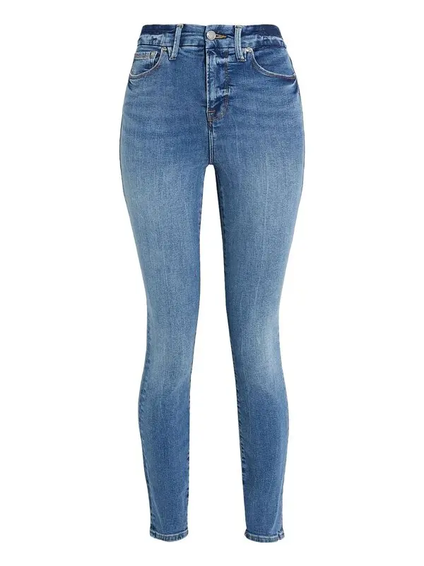 Good American Good Waist Cropped High-rise Skinny Jeans - Mid Denim