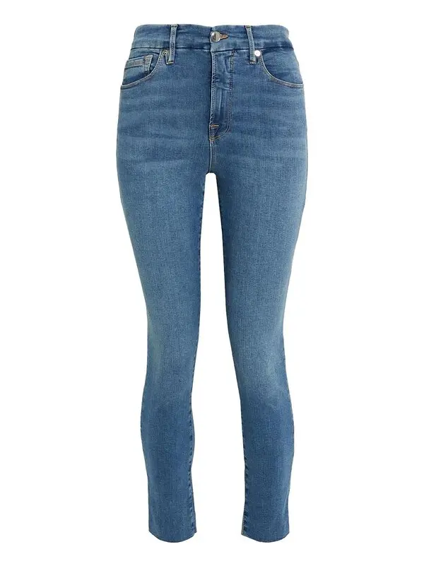 Good American Cropped High-rise Skinny Jeans - Mid Denim