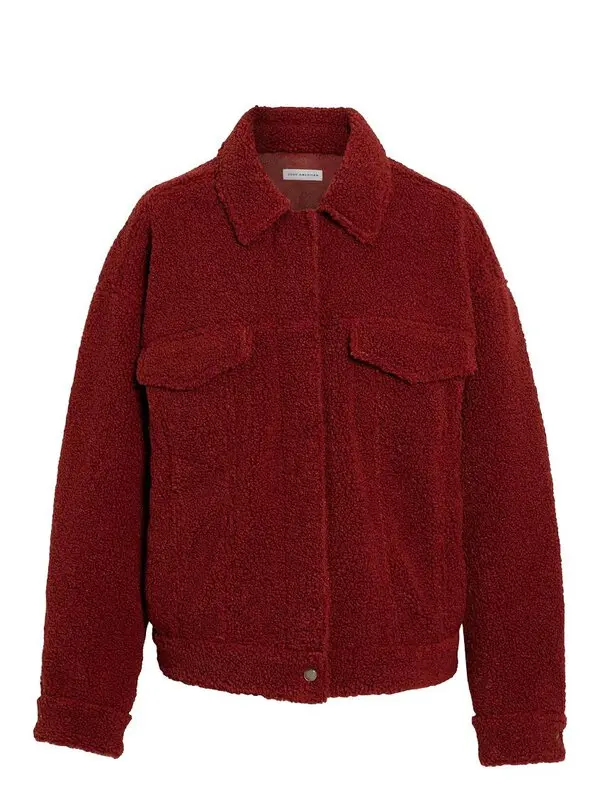 Good American Oversized Teddy Fleece Jacket - Brick