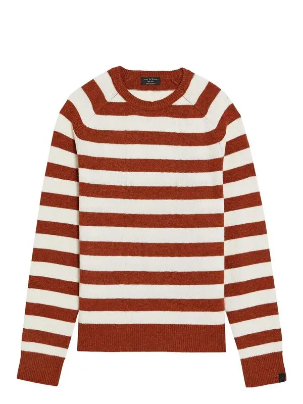 Rag & Bone Harlow Striped Cashmere Sweater - Tan