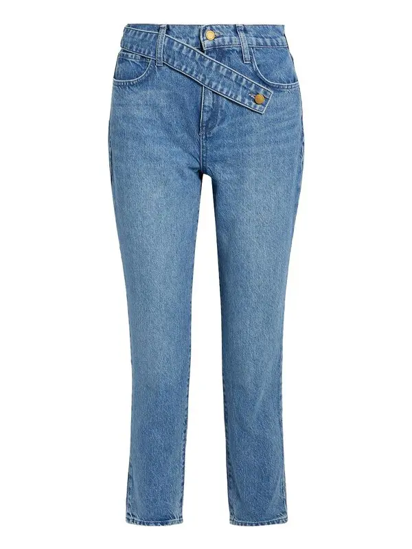 TRIARCHY Cropped Mid-rise Straight-leg Jeans - Mid Denim