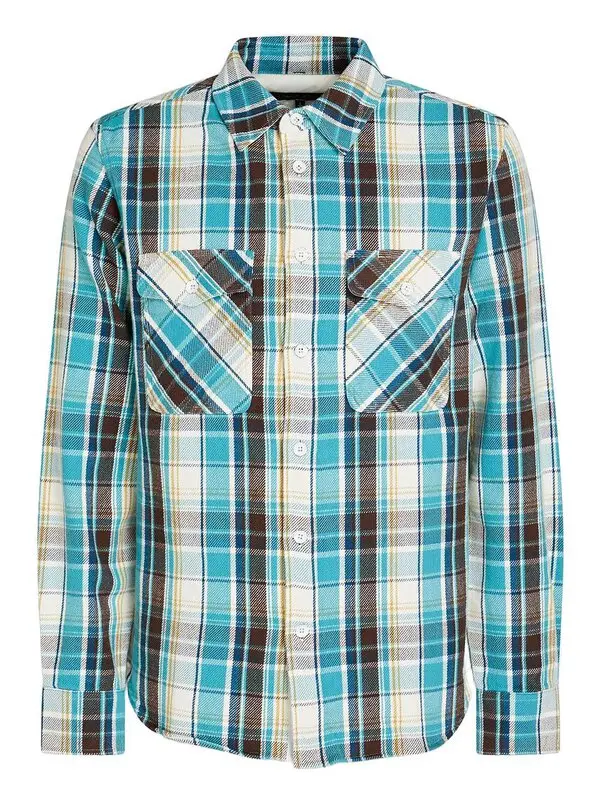 Rag & Bone Jack Checked Cottonflannel Shirt - Turquoise