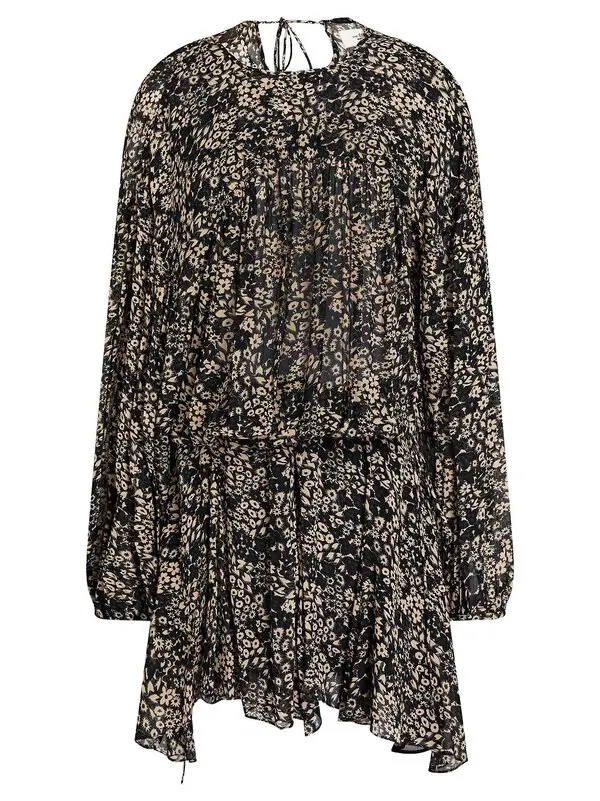 MARANT ETOILE Nimazu Floral-print Chiffon Mini Dress - Black