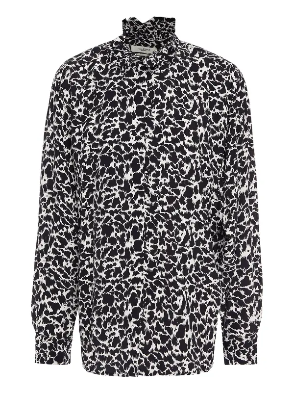 MARANT ETOILE Printed Crepe De Chine Blouse - Black