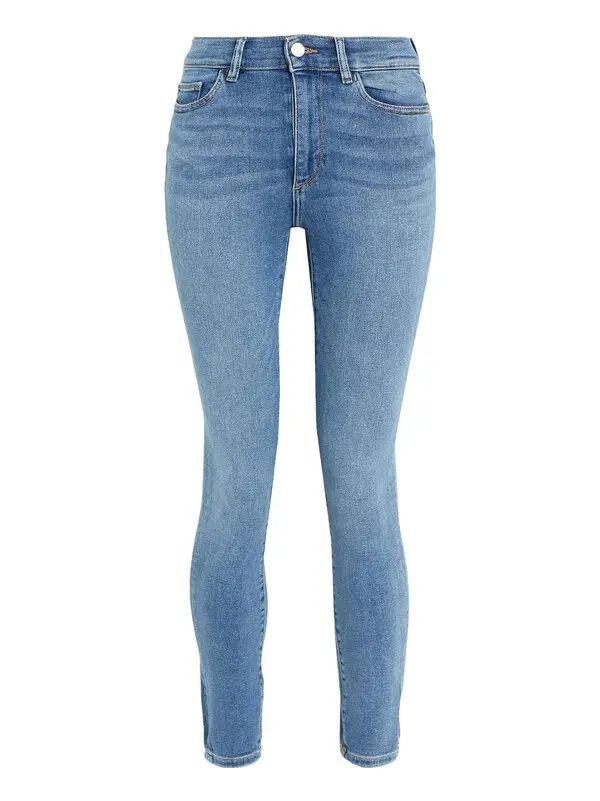 DL1961 Farrow Cropped Mid-rise Skinny Jeans - Mid Denim