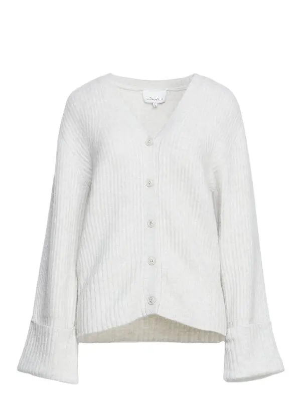 3.1 Phillip Lim Brushed Ribbed-knit Cardigan - Light Gray