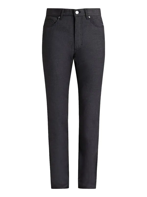 Zegna Slim-fit Wool-blend Trousers - Dark Gray