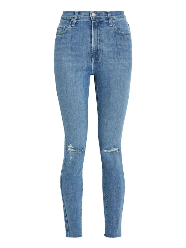Nobody Denim Siren Distressed Skinny Jeans - Mid Denim