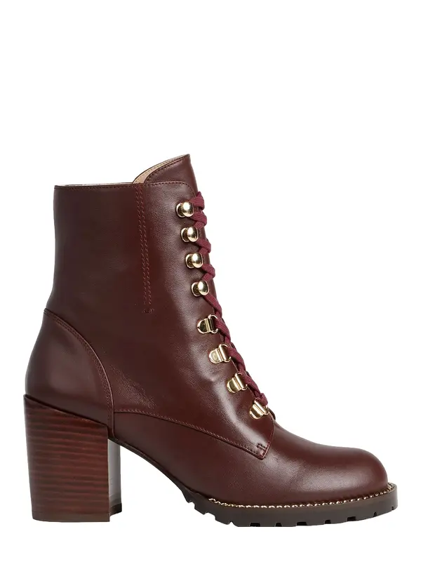 STUART WEITZMAN Kolbie Leather Ankle Boots - Merlot