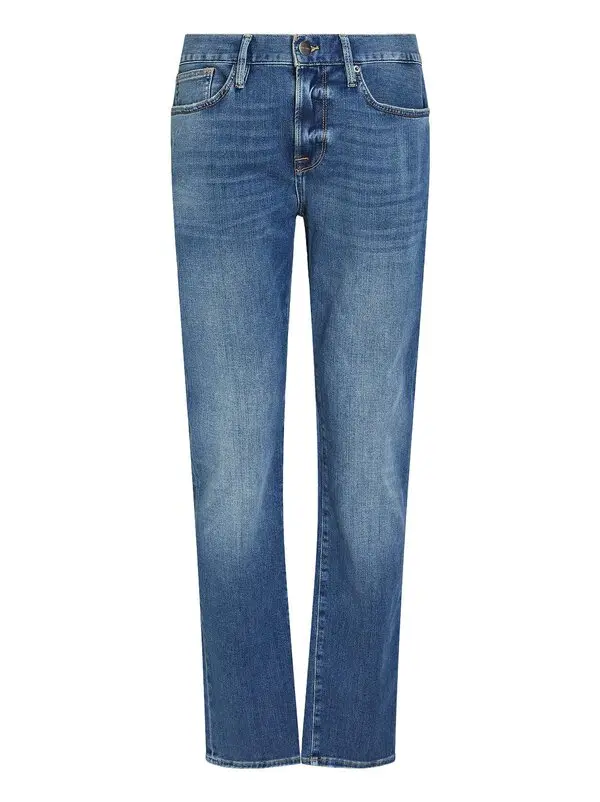 FRAME Skinny Fit Faded Denim Jeans - Mid Denim
