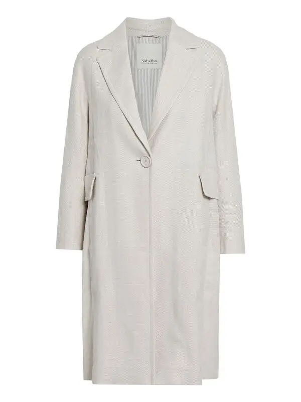 Max Mara Achille Linen-blend Coat - Light Gray