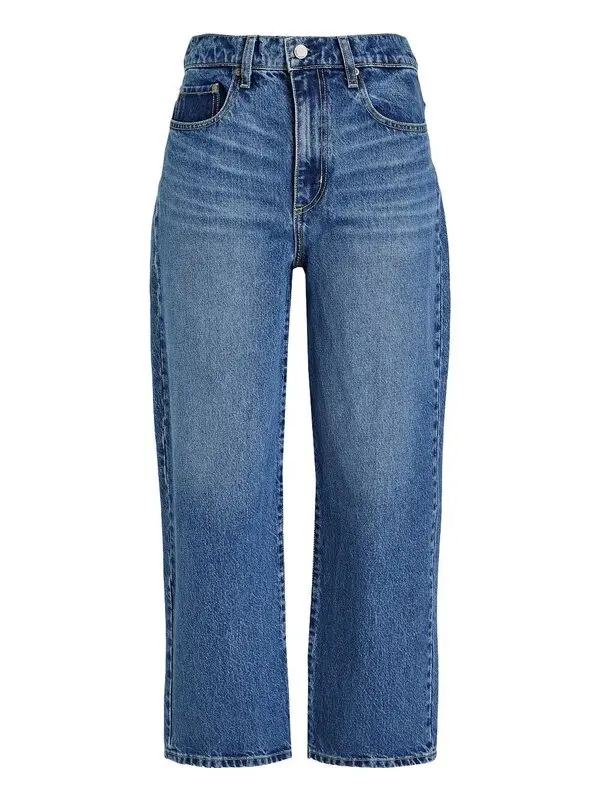 Nobody Denim Lou Cropped Wide-leg Jeans - Mid Denim