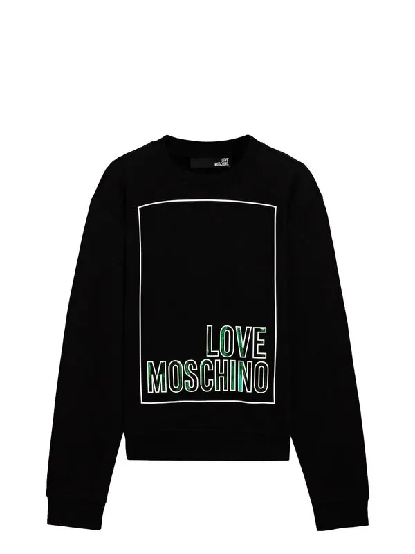Moschino Appliquéd French Cotton-terry Sweatshirt - Black