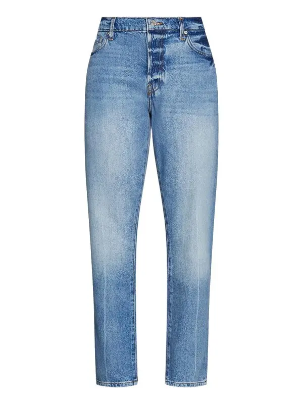 FRAME Le Slouch High-rise Straight-leg Jeans - Mid Denim