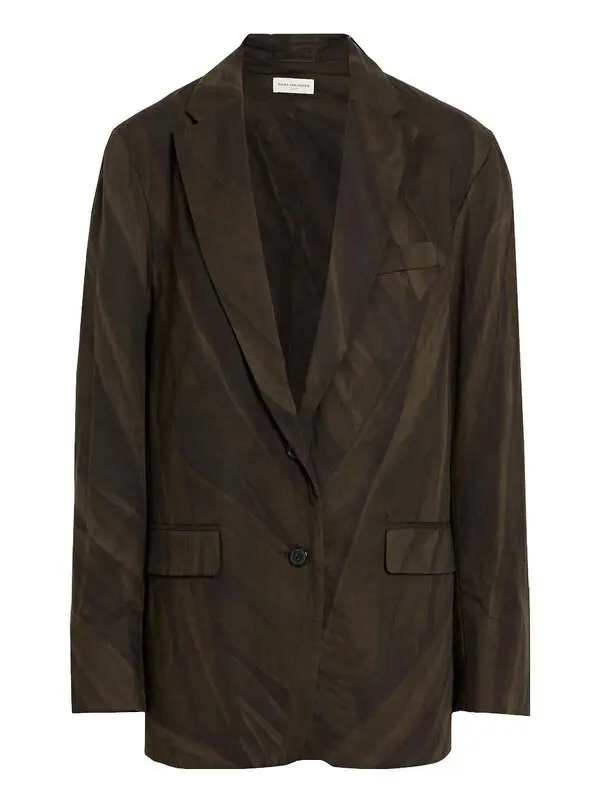 Dries Van Noten Printed Cotton Blazer - Army Green